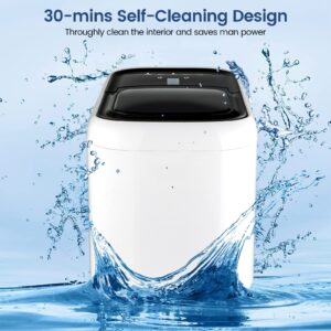 CHEFJOY Table Top Ice Maker, Ice Maker Machine for Home, 36LBS Ice Cube Per Day, 6-8Min Ice Making Time, 30 Mins Self-Cleaning, Small Bullet Ice Maker, Dual Lid Design