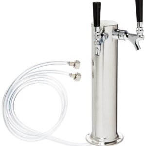 Kegco Dual Tap Tower Kegerator Conversion Kit, None,Chrome