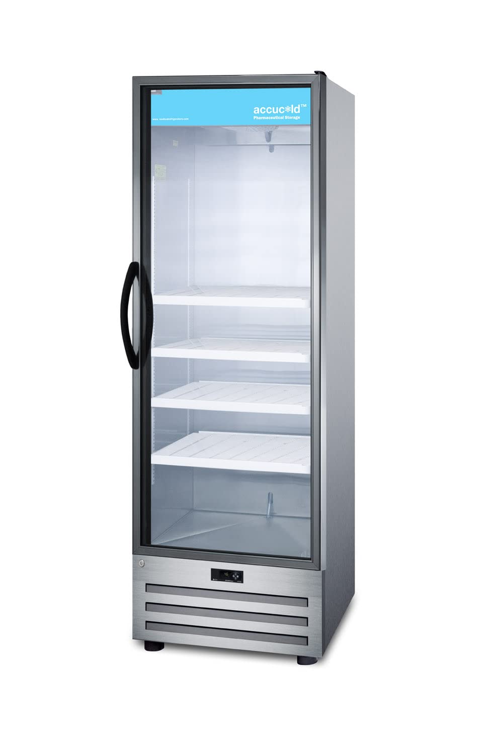 ACCUCOLD ACR1415RH Accucold 24' Wide Pharmaceutical All-refrigerator with Right Hand Door Swing, Glass Door, Lock, Digital Thermostat and a Stainless Steel Interior & Exterior Cabinet