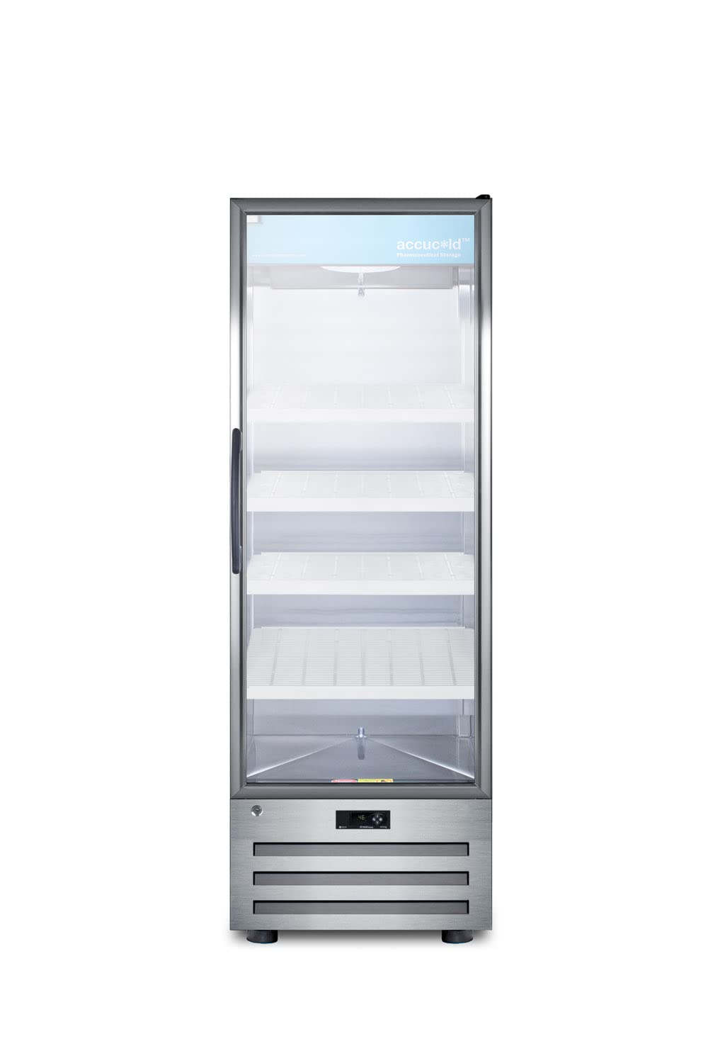 ACCUCOLD ACR1415RH Accucold 24' Wide Pharmaceutical All-refrigerator with Right Hand Door Swing, Glass Door, Lock, Digital Thermostat and a Stainless Steel Interior & Exterior Cabinet