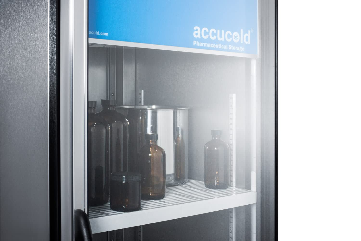 ACCUCOLD ACR1415RH Accucold 24' Wide Pharmaceutical All-refrigerator with Right Hand Door Swing, Glass Door, Lock, Digital Thermostat and a Stainless Steel Interior & Exterior Cabinet