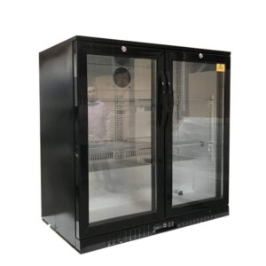 cooler depot beer back bar cooler 2 door 35 inch commercial refrigerator 35 inch black beverage cooler counter height 35 deg-46 degf with 2 glass door