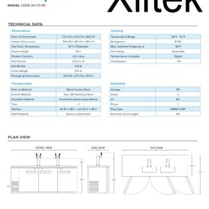 Xiltek 72" 3-Door Commercial Beer Dispenser - Double Tower Keg Cooler - Kegerator XDD-24-72-HC