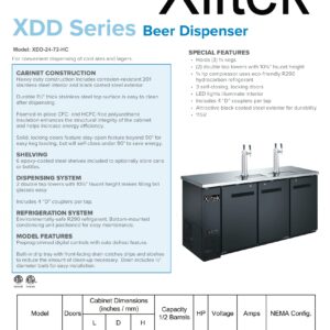 Xiltek 72" 3-Door Commercial Beer Dispenser - Double Tower Keg Cooler - Kegerator XDD-24-72-HC