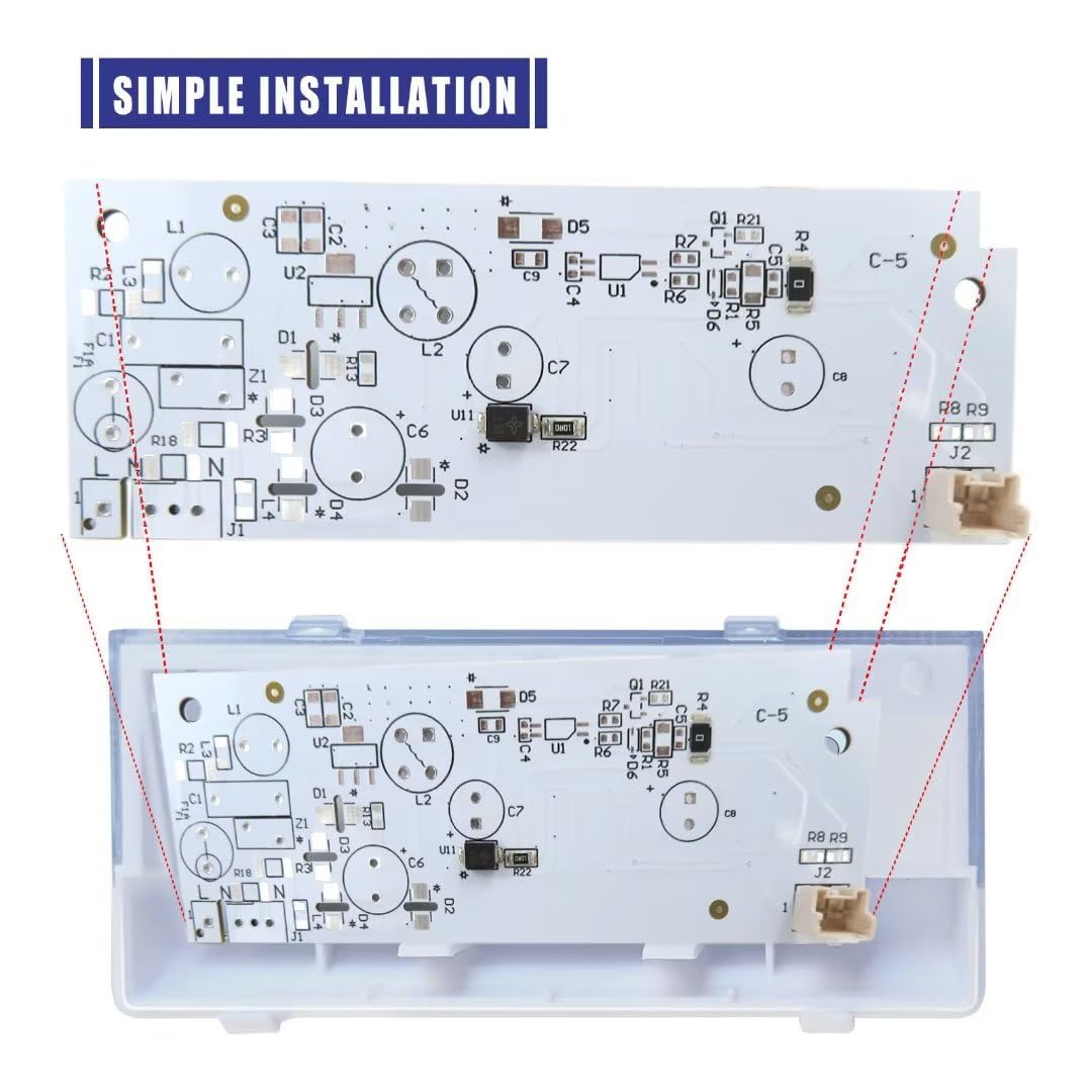 W10515057 Refrigerator LED Light Control Board Replace AP6022533 PS11755866 for Kenmore 10651139214 Refrigerator