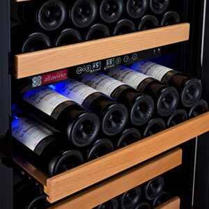 Allavino 24" Wide Vite II Tru-Vino 99 Bottle Dual Zone Black Right Hinge Wine Refrigerator