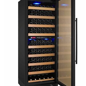 Allavino 24" Wide Vite II Tru-Vino 99 Bottle Dual Zone Black Right Hinge Wine Refrigerator