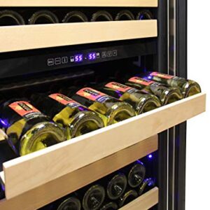 Vinotemp 215 Bottle Wine Cooler Refrigerator, Built-in or Freestanding Wine Fridge with Digital Temperature Control, Glass Door and Safety Lock, Right Hinge, 215 Bottle, Black