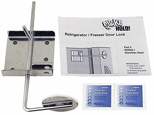 Quakehold! Refrigerator/Freezer Door Lock, Silver