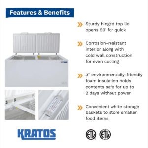 Kratos Refrigeration 69K-751HC Solid Top Chest Freezer, 30.0 Cu. Ft. Capacity