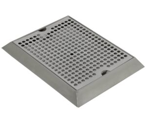 kegco sebv-129d 12" x 9" bevel edge drip tray with drain