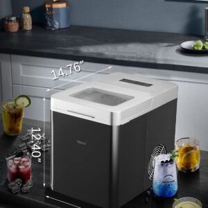 Ice Maker Countertop WANAI Portable Ice Making Machine with Ice Basket & Ice Scoop 33lbs Ice in 24Hrs L&S Bullet Size for Home Kitchen Party Bar