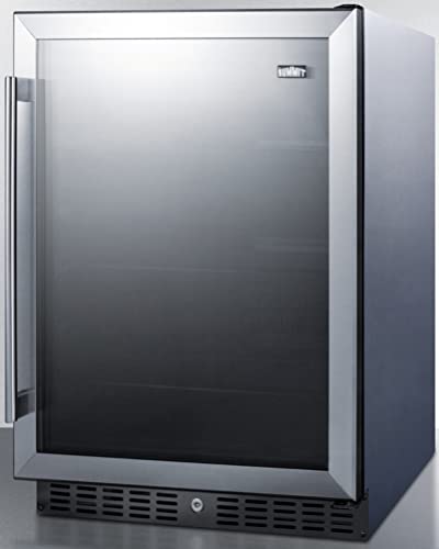 Summit AL57GCSS 24" ADA Compliant Commercial Compact Refrigerator with 5 cu. ft. Capacity Door Lock Frost Free Operation Door and Temperature Alarm in Stainless Steel