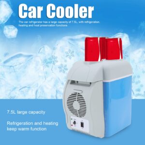 Gugxiom 12V Personal Thermoelectric Cooler/Warmer, 7.5L DC Portable Refrigerators, Mini Car Fridge, for Skincare, Beverage, Food, Cosmetics, Home, Dorm, Office and Car