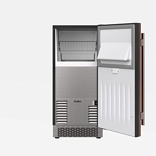 Avallon AIMG151GSSIRH 15 Inch Wide 26 Lbs. Built-in/Free Standing Ice Maker with 56 Lbs. Daily Ice Production and Wash Mode