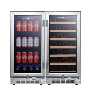 edgestar cwbv80301 30 inch wide 30 bottle 80 can side-by-side wine and beverage cooler