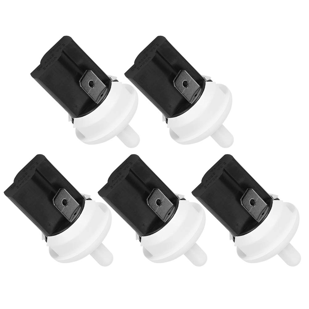 5Pcs Refrigerator Door Light Switch Contorl Light 2 Pin 2.5A 250V AC Fridge Switch Momentary Open Normal Closed for Refrigerator/Cabinet Lighting Control