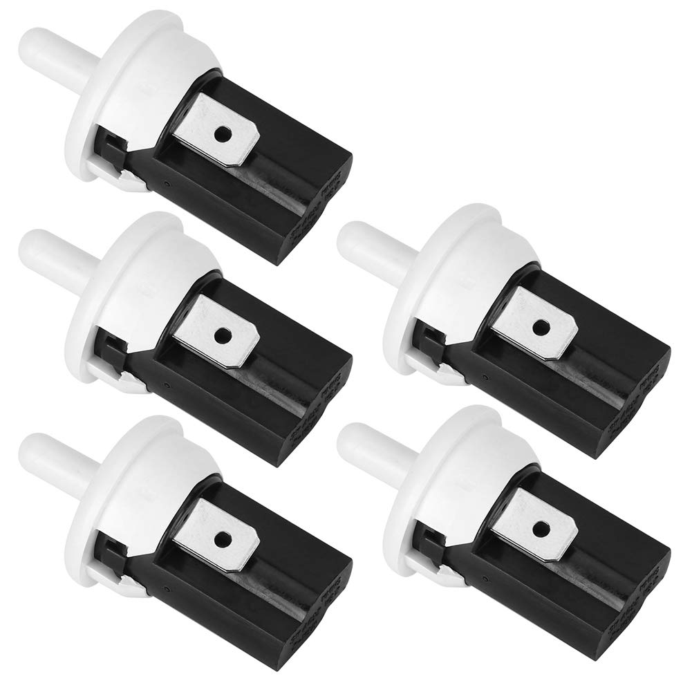 5Pcs Refrigerator Door Light Switch Contorl Light 2 Pin 2.5A 250V AC Fridge Switch Momentary Open Normal Closed for Refrigerator/Cabinet Lighting Control