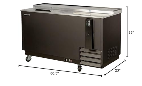 PEAKCOLD Deep Well Horizontal Bottle Cooler; Slide Top Bar Refrigerator; 22 Case Capacity