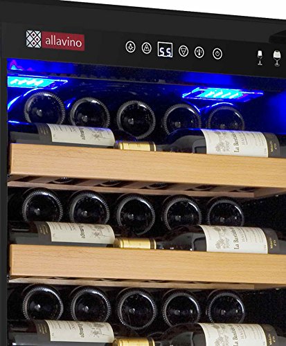 Allavino 24" Wide Vite II Tru-Vino 99 Bottle Dual Zone Stainless Steel Right Hinge Wine Refrigerator