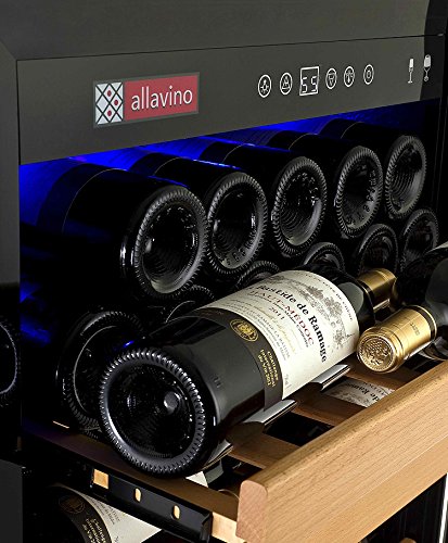 Allavino 24" Wide Vite II Tru-Vino 99 Bottle Dual Zone Stainless Steel Right Hinge Wine Refrigerator