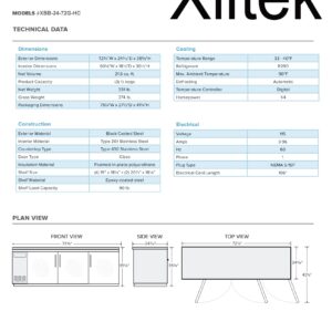 Xiltek New 72" Three Glass Door Back Bar Beer Cooler Refrigerator