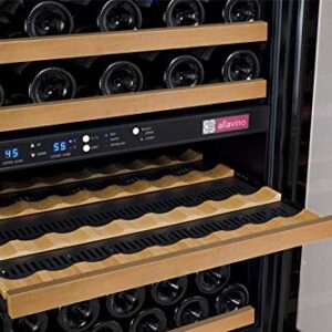 Allavino 24" Wide FlexCount II Tru-Vino 56 Bottle Dual Zone Black Left Hinge Wine Refrigerator