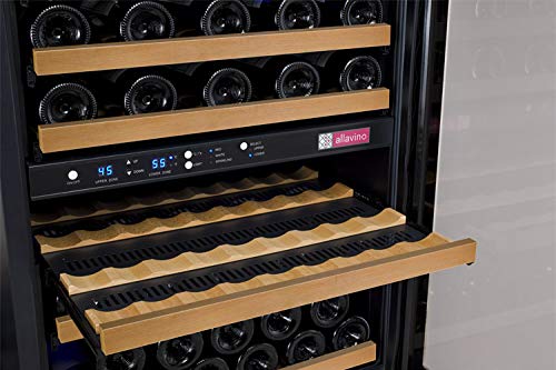 Allavino 24" Wide FlexCount II Tru-Vino 56 Bottle Dual Zone Black Left Hinge Wine Refrigerator