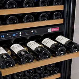 Allavino 24" Wide FlexCount II Tru-Vino 56 Bottle Dual Zone Black Left Hinge Wine Refrigerator