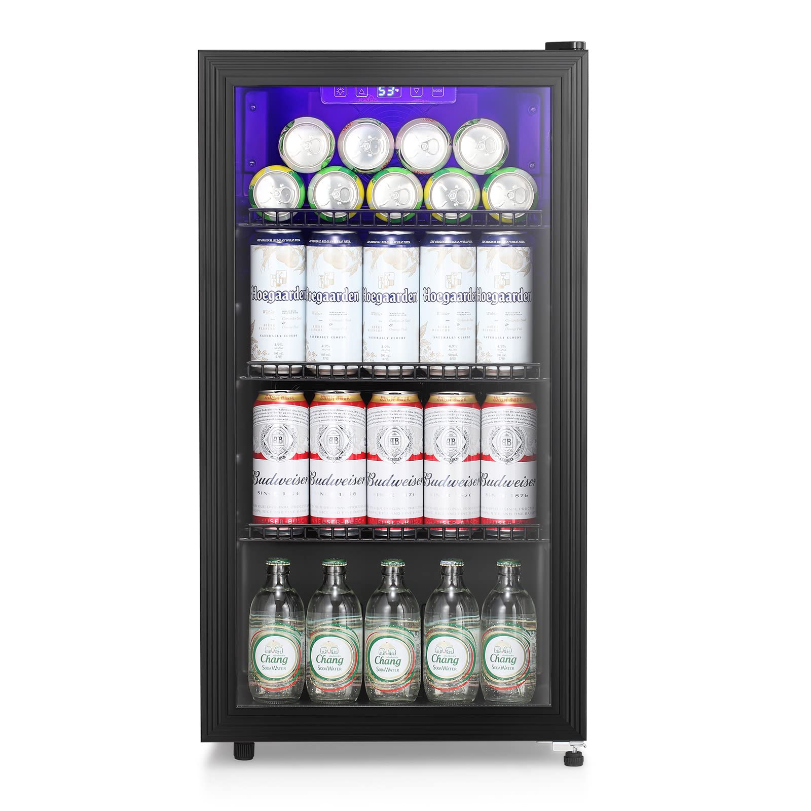 Kndko Beverage Refrigerator Cooler - Mini Fridge Soda or Beer, Small Wine or Champagne Cooler for Home and Bar,Small Drink Dispenser,Electronic temperature control,3.1Cu.Ft,Black