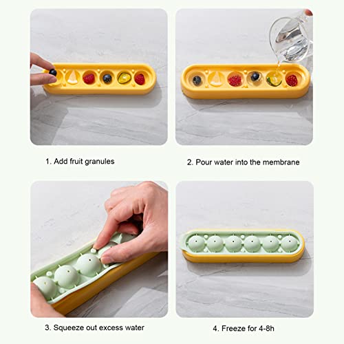 WskLinft Ice Ball Maker Leak-proof Strong Construction Wide Application Ice Cube Tray for Party Yellow