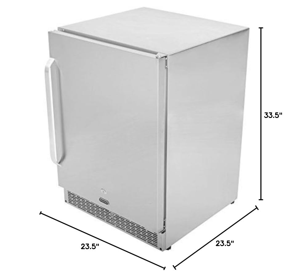 Whynter BOR-53024-SSW Built-in Outdoor 5.3 cu.ft. Beverage Refrigerator Cooler, Stainless Steel, One Size, 24" wide, Silver