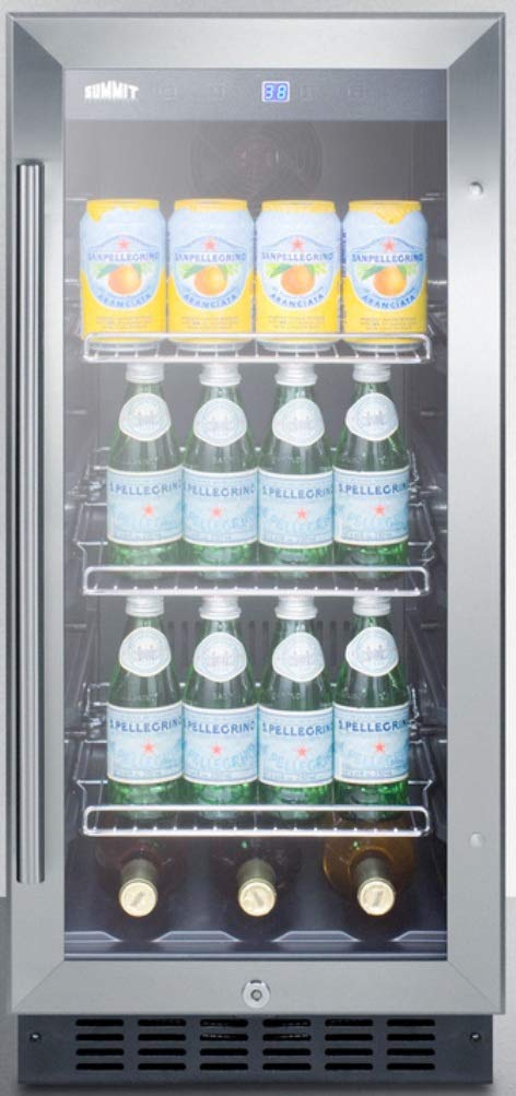 Summit SCR1536BG Undercounter Beverage Refrigeration, Glass/Black