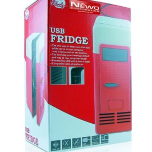 Mini USB-Powered Fridge Cooler for Beverage Drink Cans in Cubicle and Home office (Red)