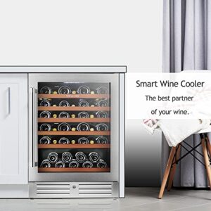 Sipmore Wine Cooler Built-in or Freestanding Wine Refrigerator Cavavn Series with Temperature Memory System and LED Design (24 inch single zone)