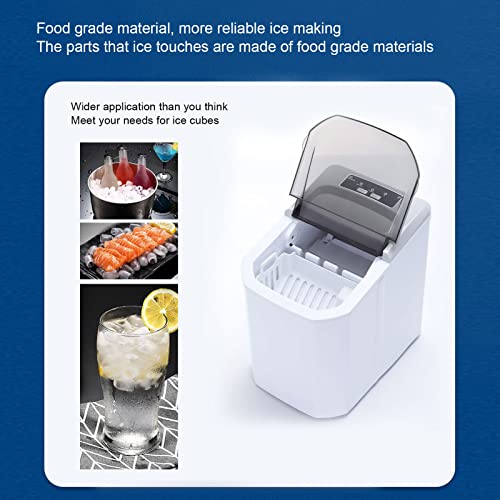 Countertop Ice Maker Machine, Portable Ice Makers, Make 9 Ice Cubes in 8 Mins, Ice Maker with Ice Scoop and Basket for Home Bar Office(US 110V)