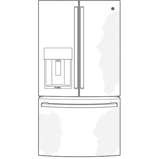 GE Profile PYE22KMKES 36" Energy Star Qualified Counter-Depth French-door Refrigerator with 22.2 Cu. Ft. Capacity Hands-free Autofill dispenser and Quick Space shelf in Slate