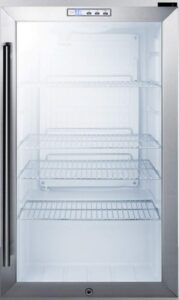 summit scr486l beverage refrigeration, glass/black