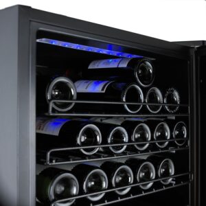 Wine Enthusiast Classic 165 Bottle Wine Refrigerator - Freestanding Touchscreen Wine Cooler, Black