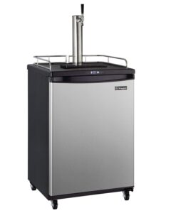 kegco kegerator, single tap, stainless steel