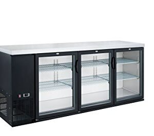 Dukers Appliance USA DBB72-H3 bar Cooler, 73 inches W x 24 inches D x 35 ⅞ inches H, Stainless/Black