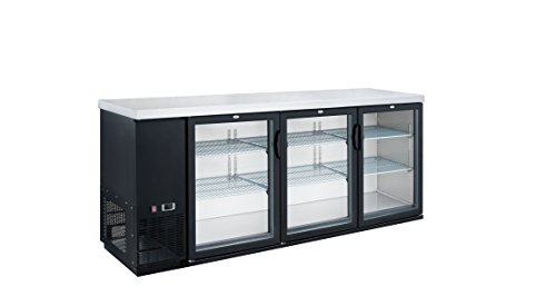 Dukers Appliance USA DBB72-H3 bar Cooler, 73 inches W x 24 inches D x 35 ⅞ inches H, Stainless/Black