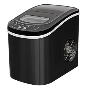 wandor hzb-12a compact portable top load ice maker countertop tabletop appliance w/ 1.8 pound ice capacity, removable basket, and led display, black