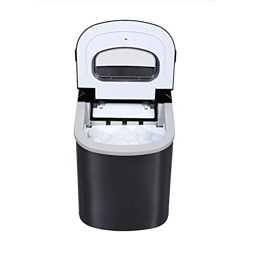 WANDOR HZB-12A Compact Portable Top Load Ice Maker Countertop Tabletop Appliance w/ 1.8 Pound Ice Capacity, Removable Basket, and LED Display, Black