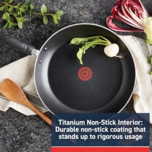 T-fal Experience Nonstick Fry Pan 12.5 Inch Induction Oven Safe 400F Cookware, Pots and Pans, Dishwasher Safe Black