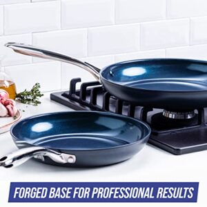 Blue Diamond Cookware Hard Anodized Ceramic Nonstick, 10" and 12" Frying Pan Skillet Set, PFAS-Free, Dishwasher Safe, Oven Safe, Grey