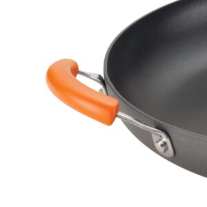 Rachael Ray Brights Hard Anodized Nonstick Frying Pan / Fry Pan / Hard Anodized Skillet with Helper Handle - 14 Inch, Gray