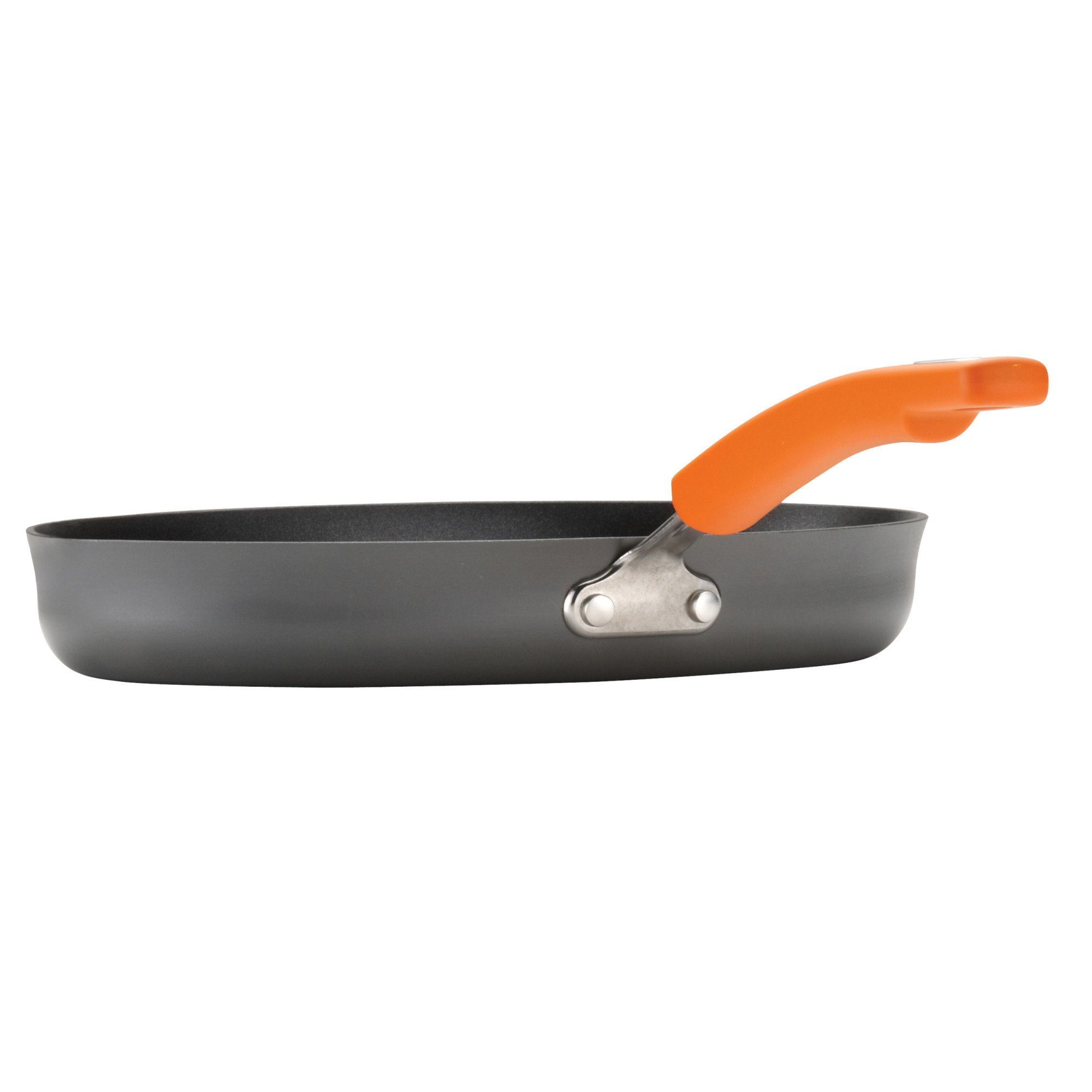 Rachael Ray Brights Hard Anodized Nonstick Frying Pan / Fry Pan / Hard Anodized Skillet with Helper Handle - 14 Inch, Gray