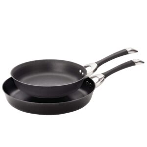 circulon symmetry hard anodized nonstick frying pan set / skillet set - 10 inch and 12 inch, black