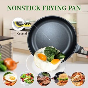 Diricho 8" Nonstick Frying Pan, 8/10/11 inch Non Stick Egg Pans Omelet Skillet with Removable Handle, Oven and Dishwasher Safe, Induction Compatible, Healthy Cooking Cookware, PFOA Free